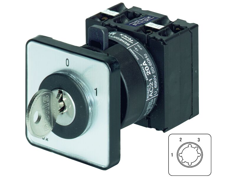 M10H E ST32+SA, Multi step switch 20A, key operated, door Mount 2-pole ...